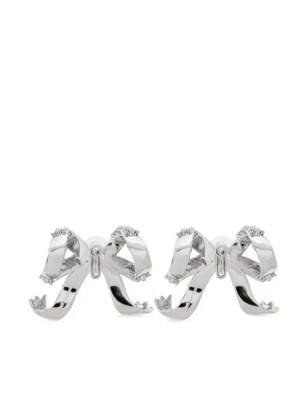 SELF-PORTRAIT Pearl Crystal Bow Earrings Others White