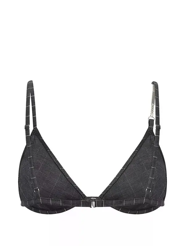 DONDUP Pinstripe Chain-link Bra