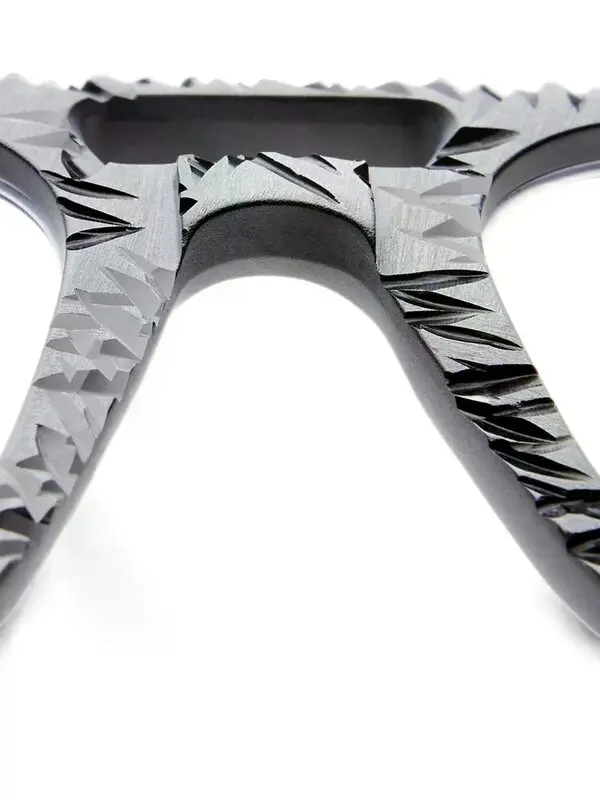 KUBORAUM Hammered-effect Geometric-frame Glasses - Black