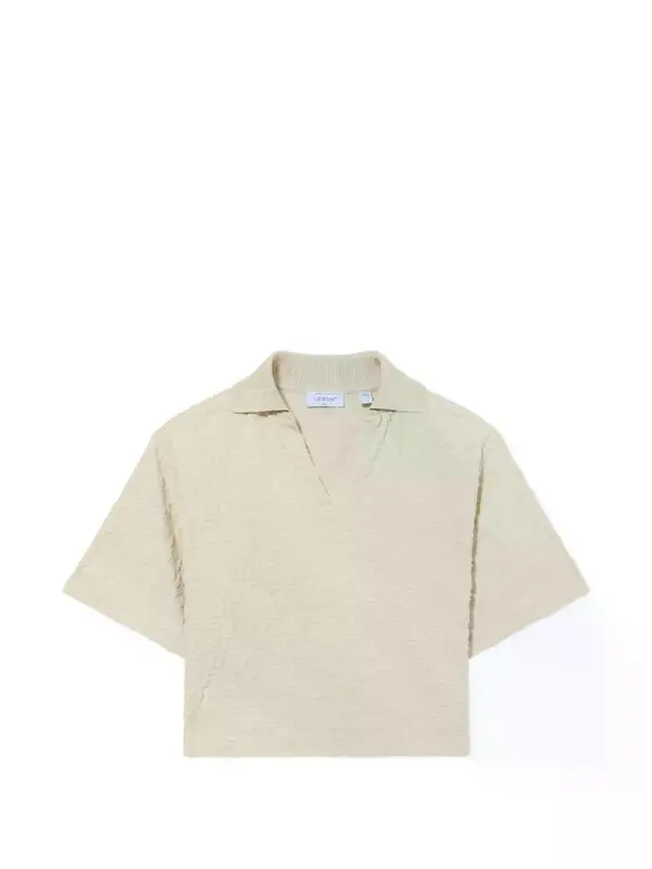 Off-White Logo-pattern Cropped T-shirt - Neutrals