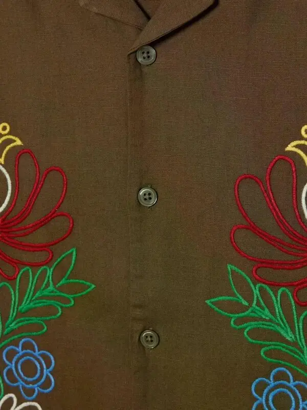 Obey Perry Floral-embroidered Shirt