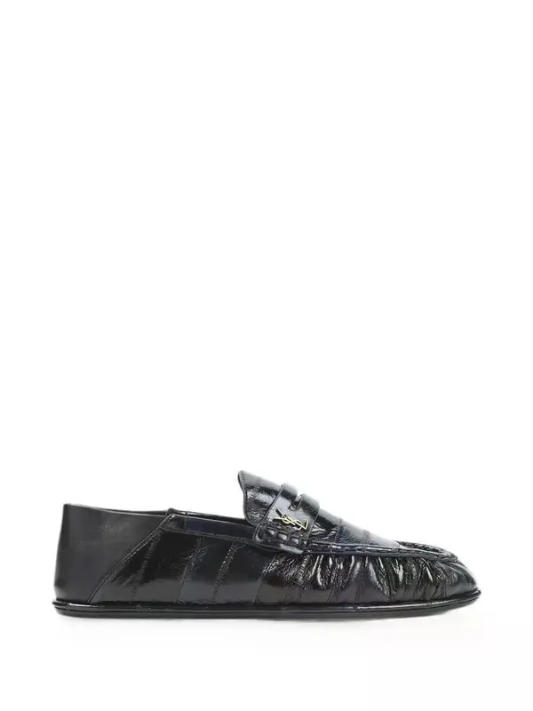 Saint Laurent Cassandre Ruched Loafers - Blue