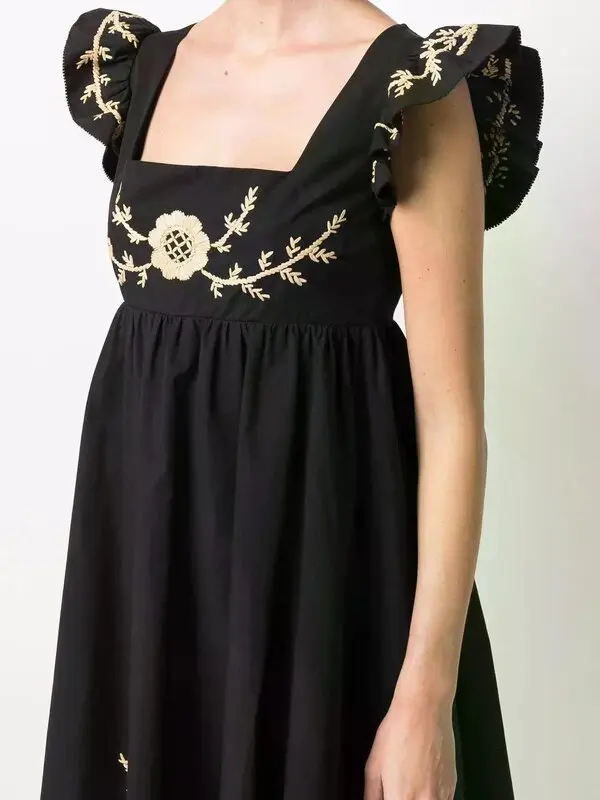 Red Valentino Embroidered Cotton Mini Dress