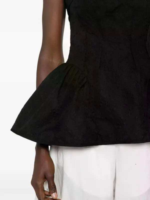 Cecilie Bahnsen Cloqué Effect Peplum Top