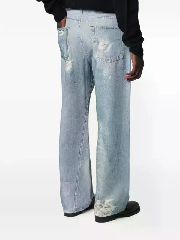 Our Legacy Third Cut Distressed-effect Denim-print Jeans