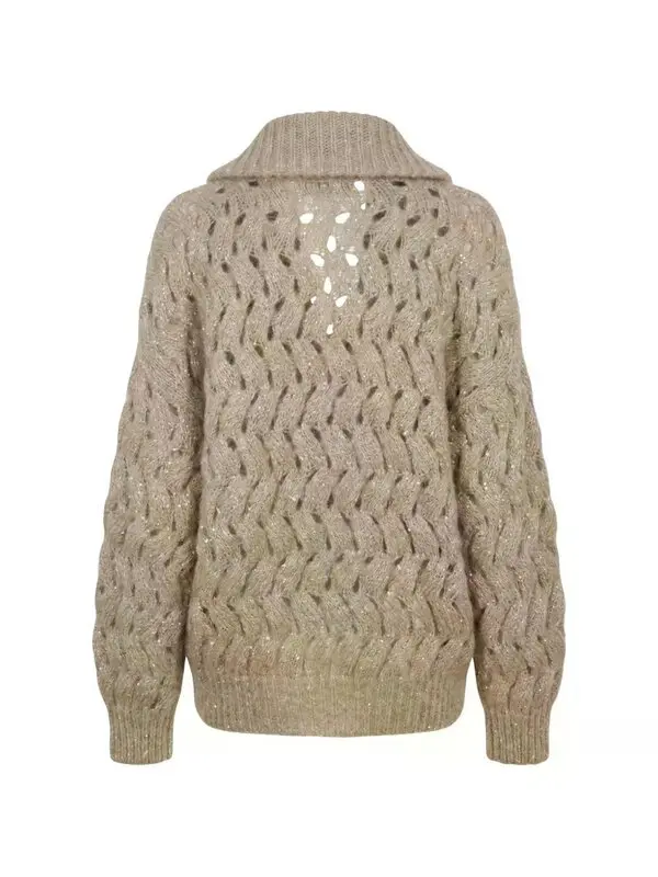 Brunello Cucinelli Sequin-embellished Cable-knit Cardigan