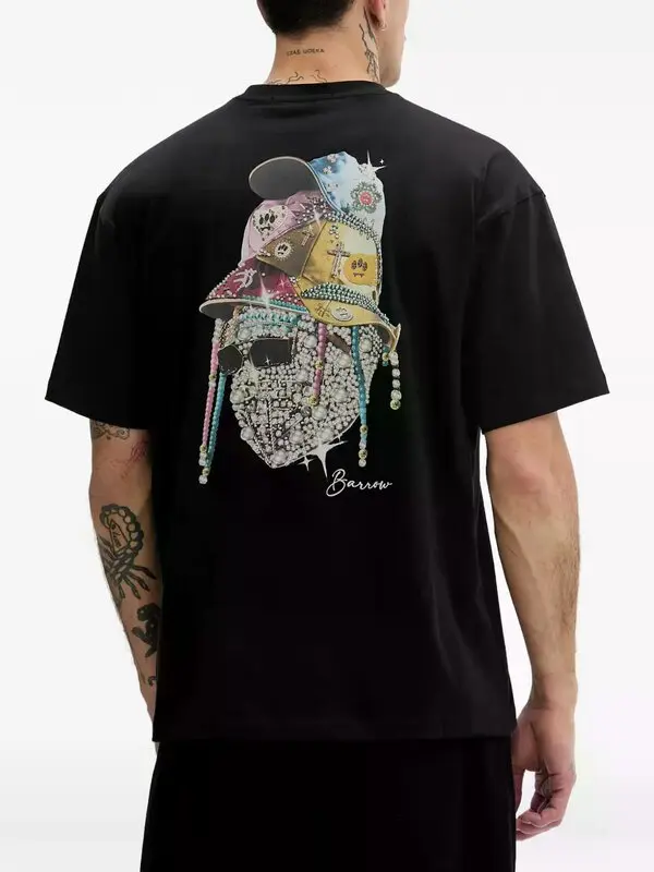 BARROW Graphic-print Logo-patch T-shirt