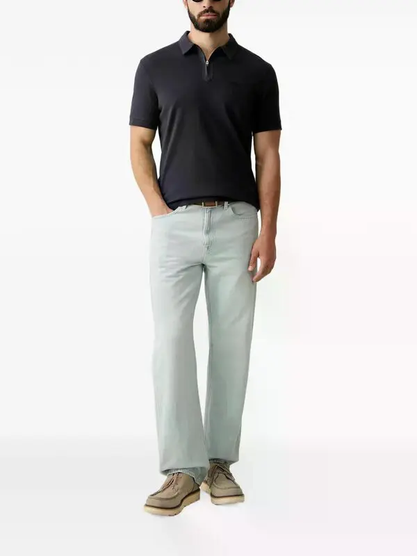 Barbour Crakehall Zip-fastening Logo-embroidered Polo Shirt - Blue