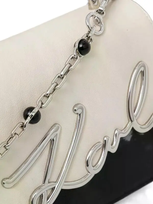 Karl Lagerfeld Logo-plaque Beaded-handle Tote Bag
