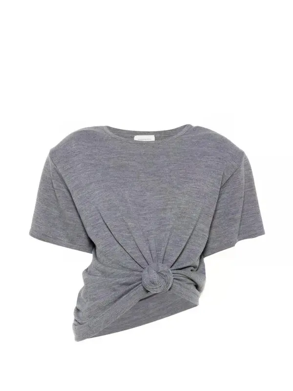 Magda Butrym Knot-detail Short-sleeve T-shirt - Grey