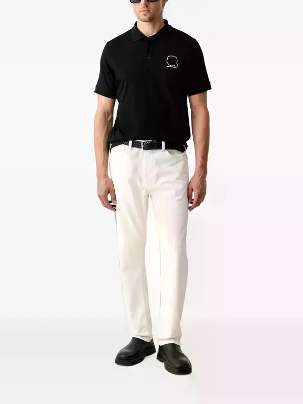 Karl Lagerfeld Logo-patch Polo Shirt - Black