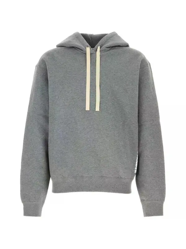 JIL SANDER Drawstring-hood Cotton Hoodie - Grey