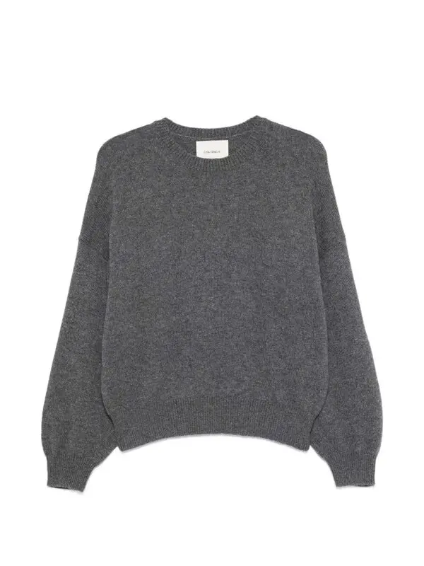 LISA YANG Crew-neck Balloon-sleeve Sweater - Grey
