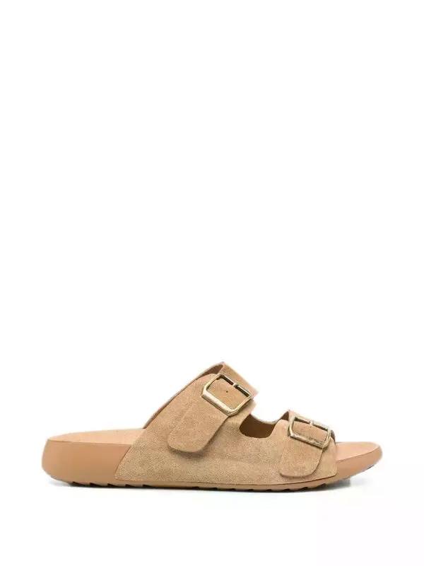 SERGIO MORETTI FIRENZE Buckle-fastening Suede Sandals - Neutrals