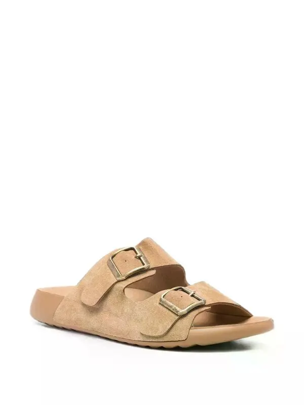 SERGIO MORETTI FIRENZE Buckle-fastening Suede Sandals - Neutrals