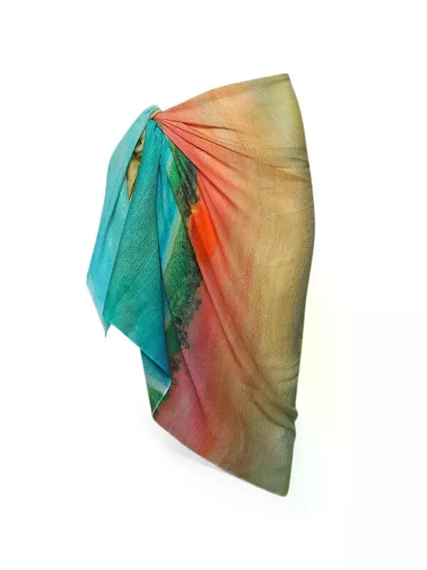 DONDE ESTEBAN Formentera Landscape-print Pareo - Neutrals