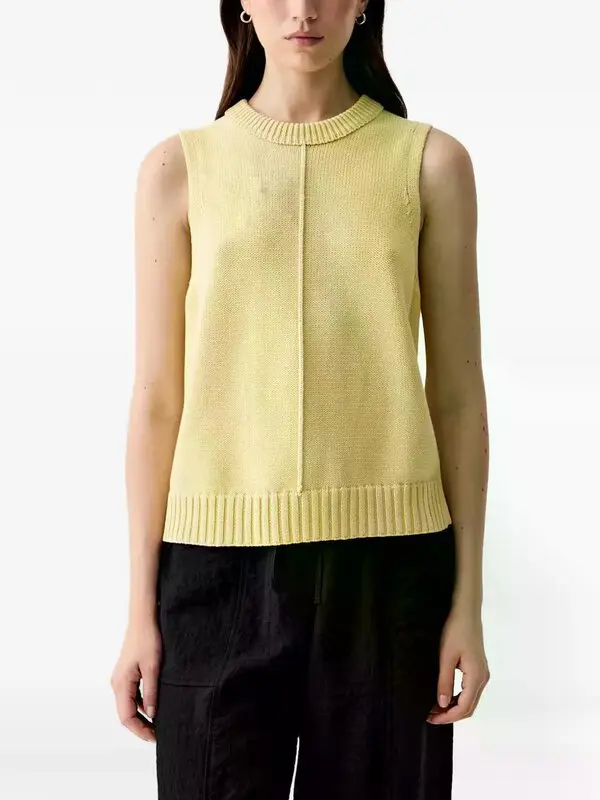 Barbour Avon Raised-seam Ribbed-trim Sleeveless Sweater - Yellow