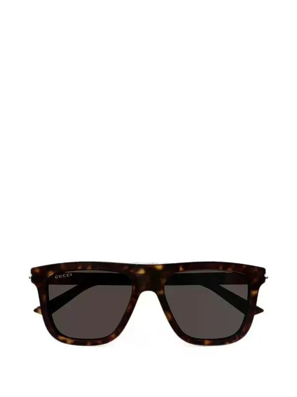 Gucci Tortoiseshell-effect Rectangle-frame Sunglasses