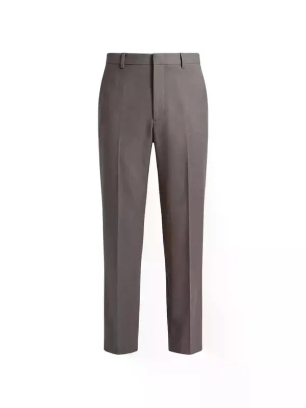 JIL SANDER Belt-loops Pressed-crease Trousers - Grey