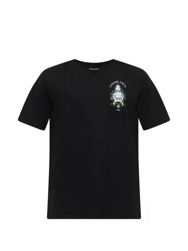 Casablanca Hotel Emblem Print T-shirt - Black