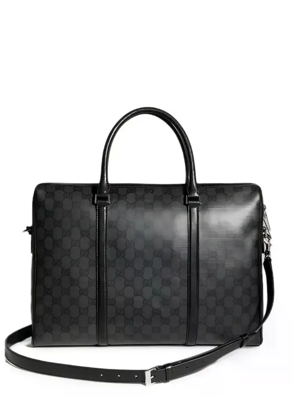 Gucci Medium Essence Classic Gg Supreme Briefcase - Black