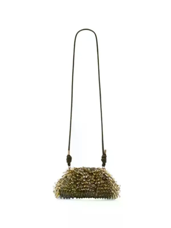 Cult Gaia Jaala Bead-embellished Clutch Bag - Green