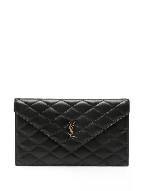 Saint Laurent Quilted Clutch Bag - Black