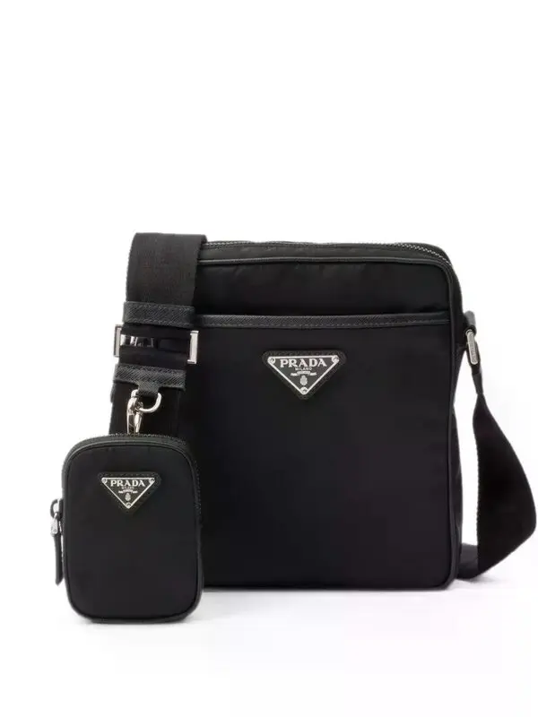 Prada Logo-plaque Pouch Messenger Bag - Black