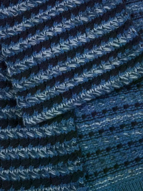 Etro Striped Textured Scarf - Blue