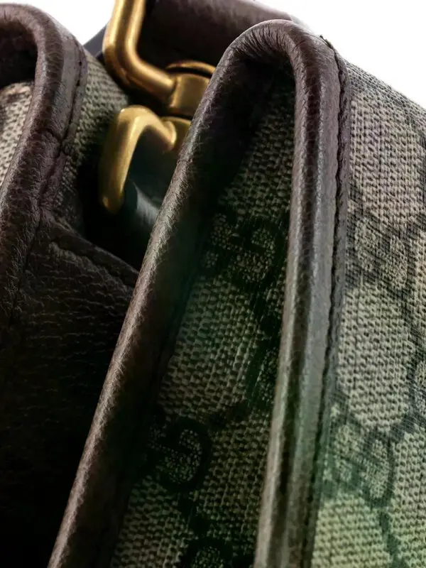 Gucci Gg Coated Canvas Medium Flap Messenger Bag - Brown
