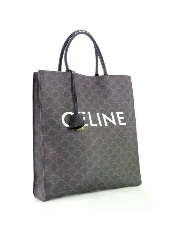 Celine Vertical Cabas Triomphe Coated Canvas Large Tote Bag - Brown