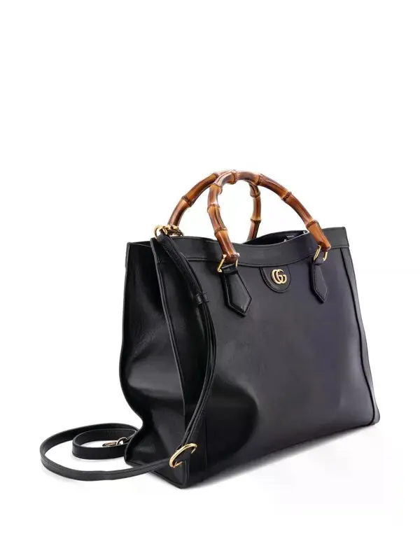 Gucci Diana Nm Bamboo Handle Leather Medium Tote Bag - Black