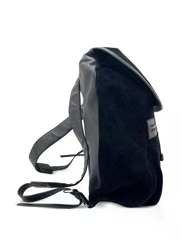 Balenciaga Suede Leather Backpack - Black