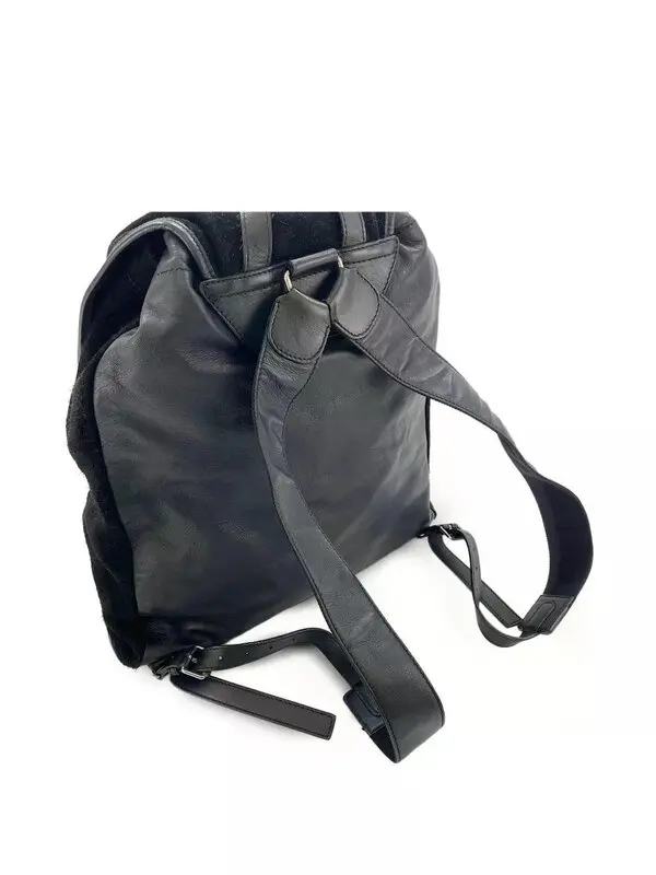 Balenciaga Suede Leather Backpack - Black