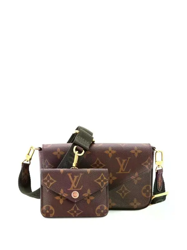 LOUIS VUITTON Felicie Strap & Go Handbag Monogram Canvas Crossbody Bag - Brown