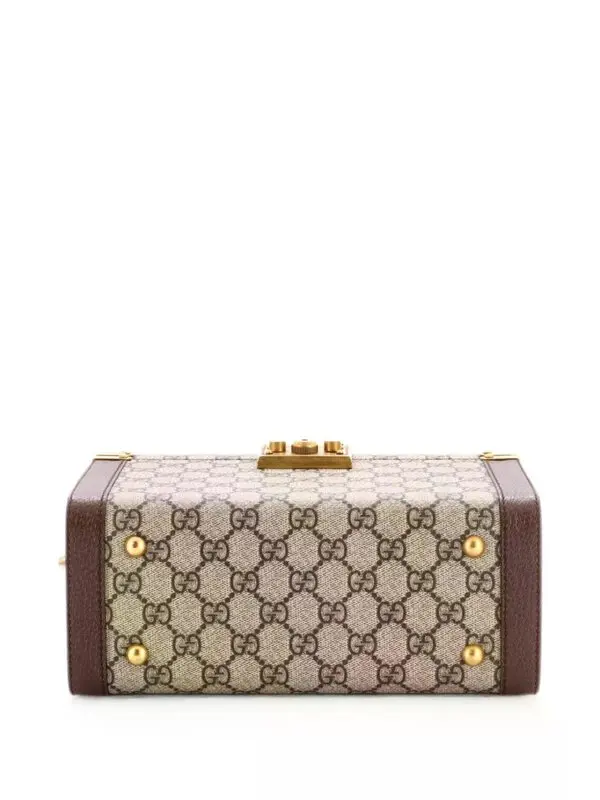 Gucci Savoy Top Handle Beauty Case Gg Coated Canvas Satchel