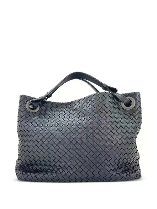 Bottega Veneta 2000s Intrecciato Garda Handbag - Black