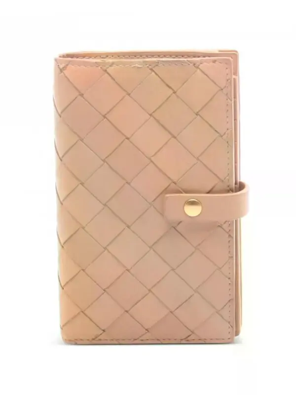 Bottega Veneta 2000s Intrecciato Bi-fold Leather Wallet - Neutrals