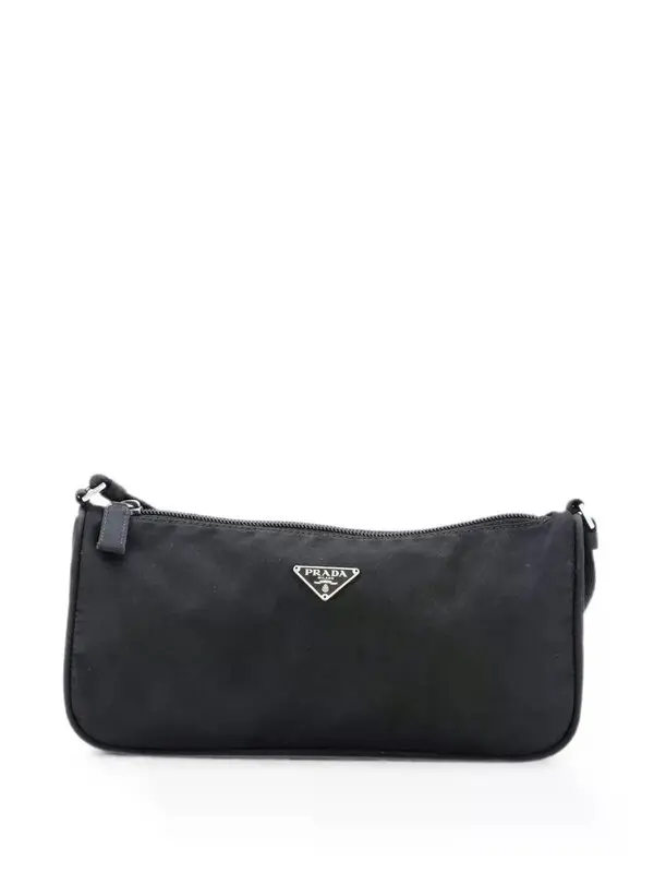 Prada Pochette Shoulder Bag Tessuto Small Hobo Bag - Black