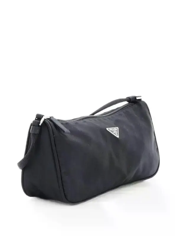 Prada Pochette Shoulder Bag Tessuto Small Hobo Bag - Black