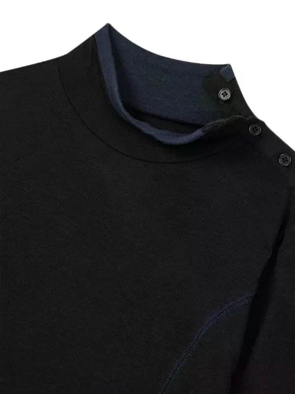 STUDIO TOMBOY High-neck T-shirt With Button Details