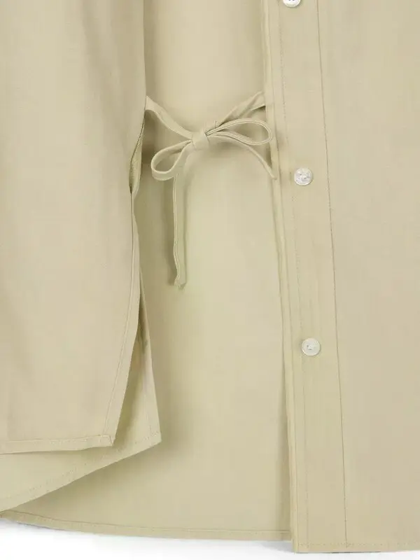 STUDIO TOMBOY Button-down Chest-pocket Cotton Shirt - Neutrals
