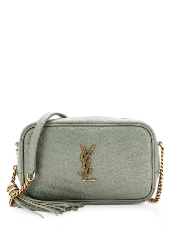 Saint Laurent Loulou Matelasse Chevron Leather Mini Crossbody Bag - Green