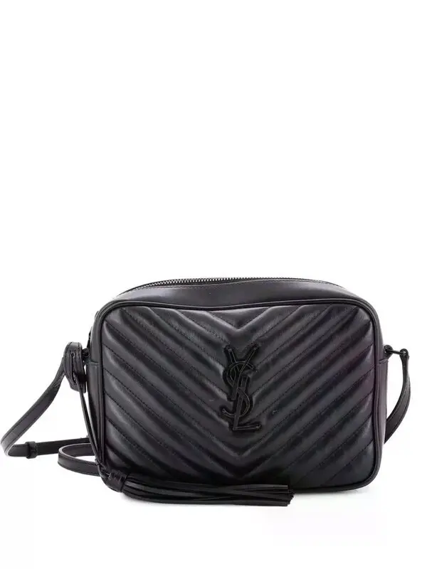 Saint Laurent Lou Camera Bag Matelasse Chevron Leather Small Crossbody Bag - Black