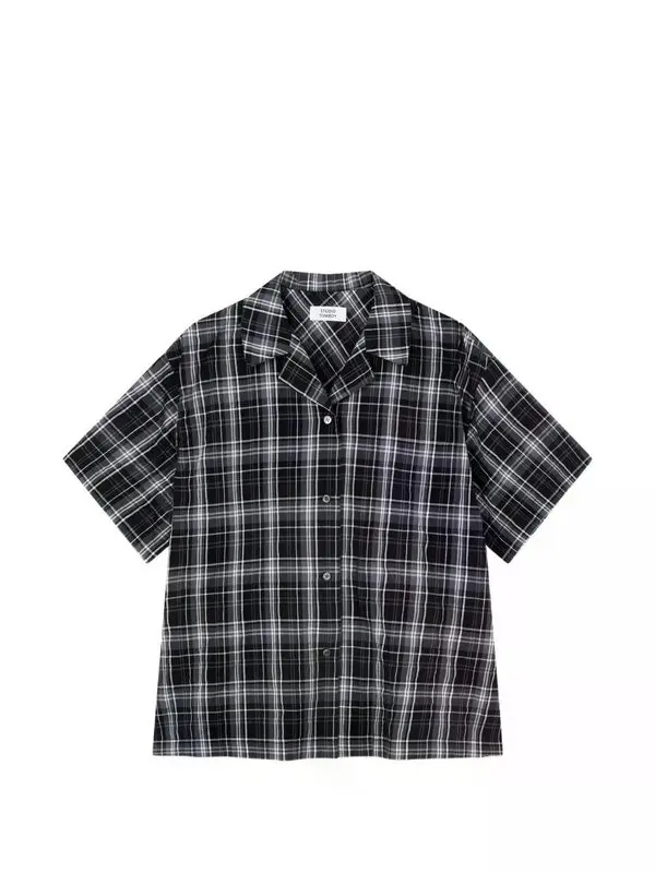 STUDIO TOMBOY Check-pattern Short-sleeve Cotton Shirt