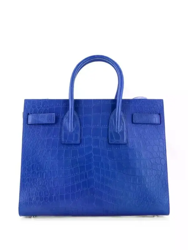 Saint Laurent Sac De Jour Crocodile Embossed Leather Satchel