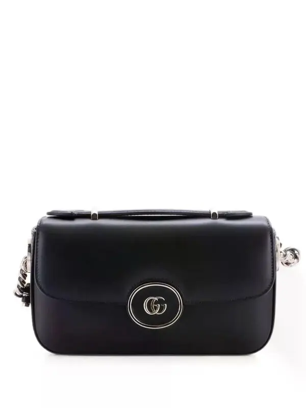Gucci Petite Gg Flap Leather Mini Shoulder Bag - Black