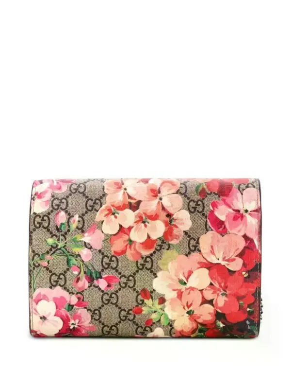 Gucci Dionysus Chain Wallet Blooms Print Gg Coated Canvas Small Crossbody Bag - Brown