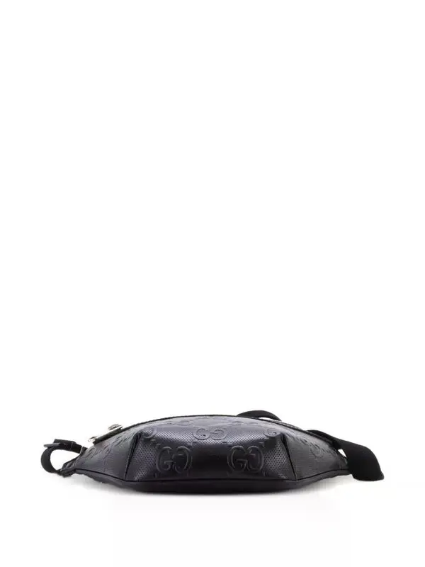 Gucci Gg Embossed Perforated Leather Small Belt Bag - Black