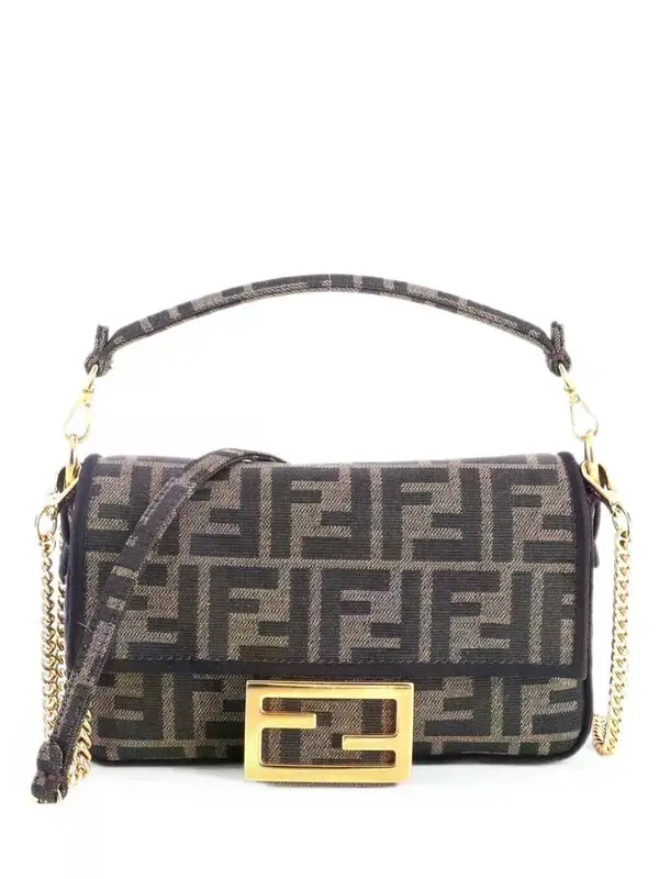 Fendi Baguette Nm Bag Zucca Canvas Mini Crossbody Bag - Brown